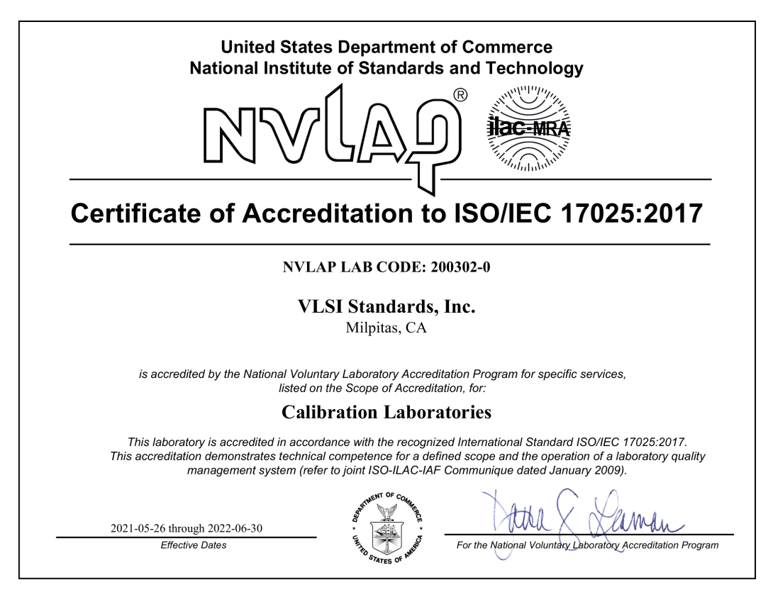 To view a full version of the certificate & scope, click here